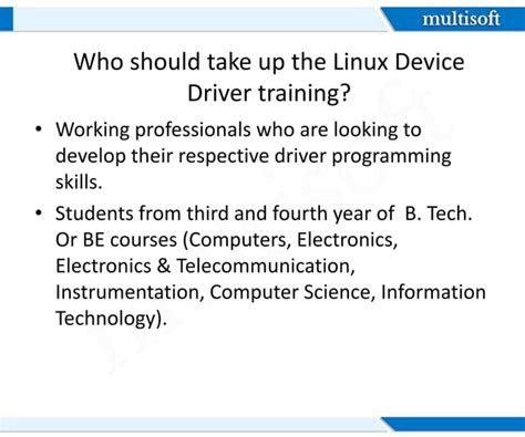 Linux Device Driver Training Ppt
