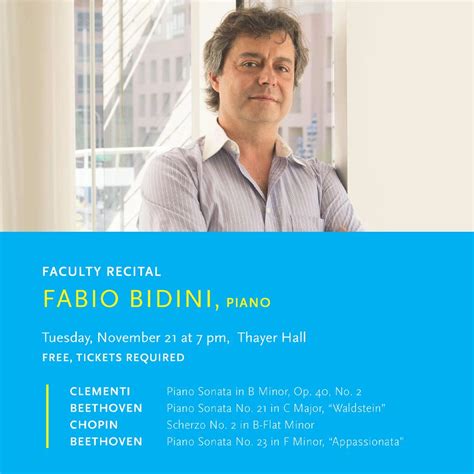 Enjoy A Rare Solo Recital By Van Cliburn Winning Pianist Fabio Bidini