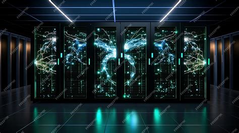 Server Room Data Center For Cloud Computing Premium Ai Generated Image