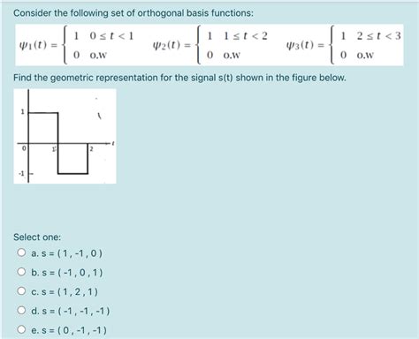 Solved Consider The Following Set Of Orthogonal Basis