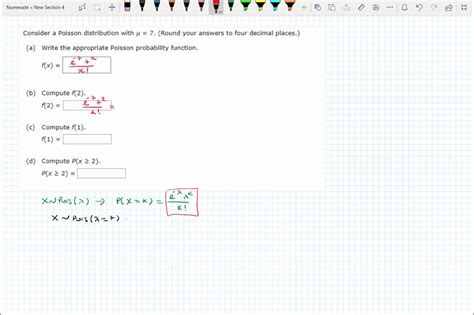 Solved Consider Poisson Distribution With U 7 Round Your Answers