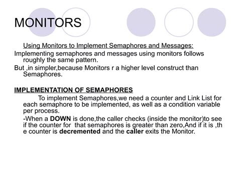 Operating System Monitors Presentation Ppt