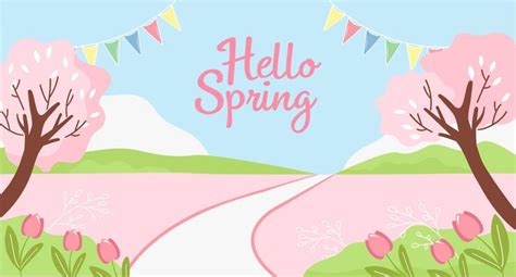Hello Spring Background Vector Art Icons And Graphics For Free Download