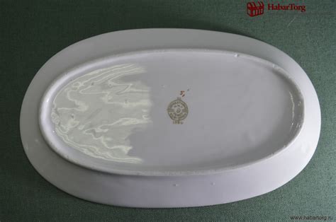 Купить Блюдо фарфоровое Цветы Фарфор Завод Пролетарий Мста СССР 1951 год в интернет