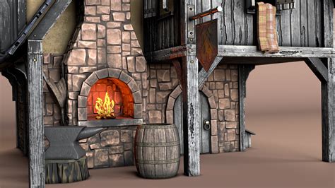Medieval Blacksmith Forge Blacksmith Forge 3d Models For Daz Studio