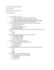 PS Practice Test Pdf Course Name Professional Sales Skills Term Fall Of Type