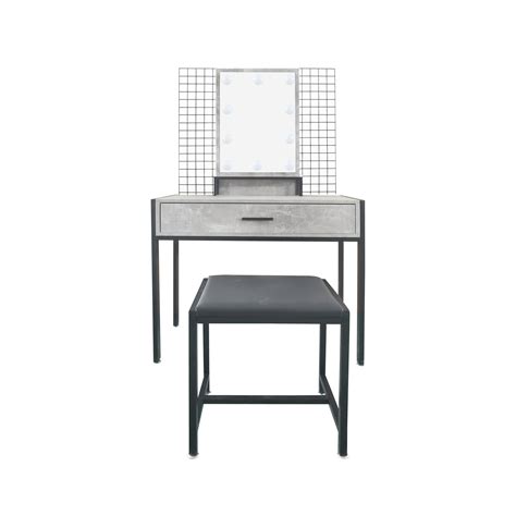 Туалетний косметический столик табурет с подсветкой Avko Adt21 Beton купить в Украине
