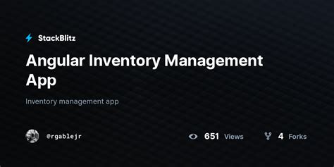 Angular Inventory Management App Stackblitz