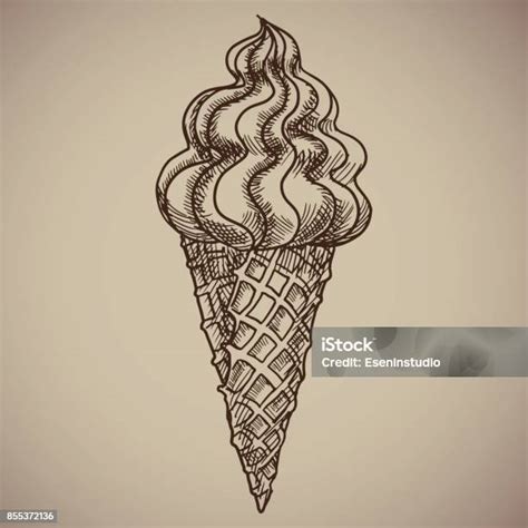 와플 아이스크림의 조각 차가운 초콜렛 단 맛입니다 레스토랑에 대 한 조각 메뉴입니다 벡터 일러스트입니다 아이스크림 가판대에 대한 스톡 벡터 아트 및 기타 이미지 Istock