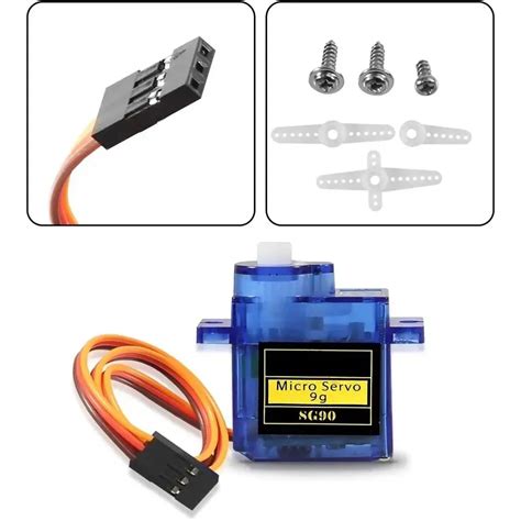 6pcs Sg90 9g Micro Servo Motor Mini Servos Motor Kit Plastic Gear 180 Degree Servo For Rc Car