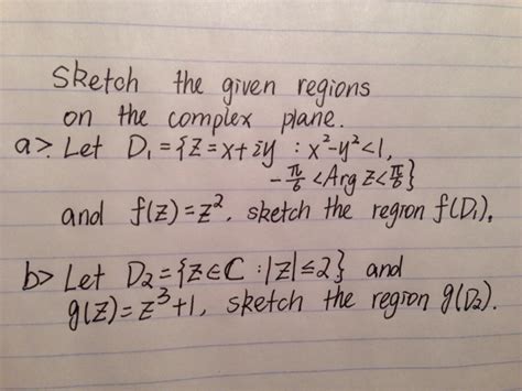 Sketch The Given Regions On The Complex Plane A Chegg