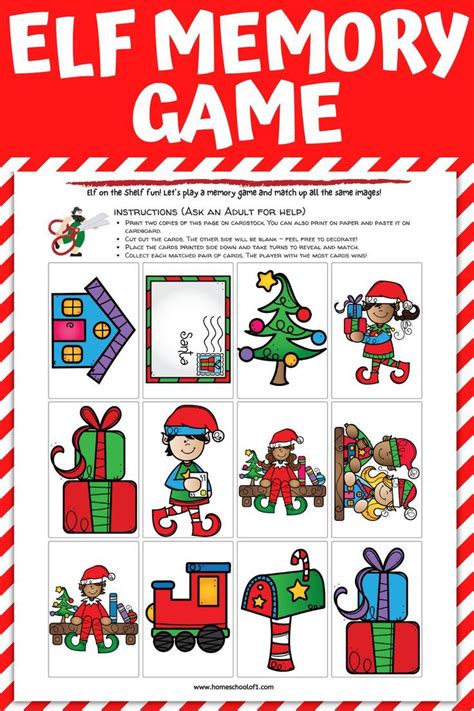 free elf memory game printable best christmas matching game memory