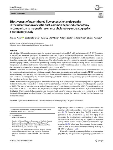 Pdf Effectiveness Of Near Infrared Fluorescent Cholangiography In The