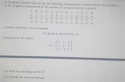 Solved 4 8 Points Assume That We Use The Following Chegg Com