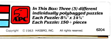 1983 Puzzles Apc 3djoes