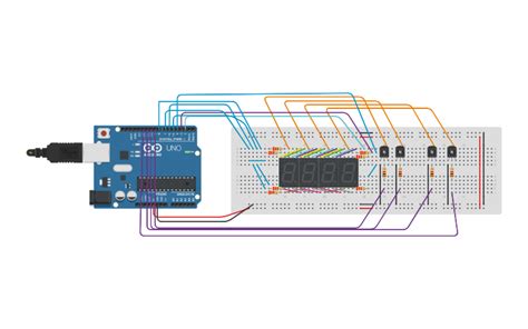 Circuit Design Multiplexación Tinkercad