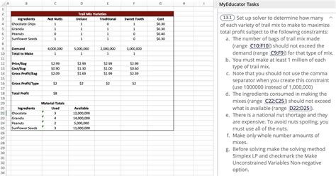 Solved 131 Set Up Solver To Determine How Many Of Each