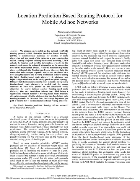 Pdf Location Prediction Based Routing Protocol For Mobile Ad Hoc Networks