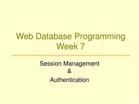 Ppt Web Database Programming Week 7 Powerpoint Presentation Free