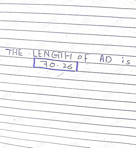 solved calculate the length of edge ad in the triangle based pyramid