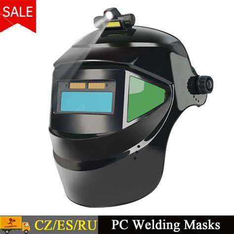 자동 가변 조명 조정 Pc 용접 마스크 대형 뷰 트루 컬러 아크 용접용 자동 다크닝 용접 페이스 마스크 Aliexpress