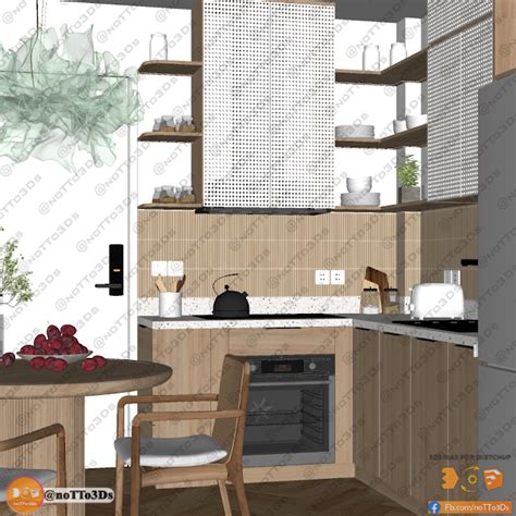 Living Room Kitchen Interior Model By Le Manh Tien
