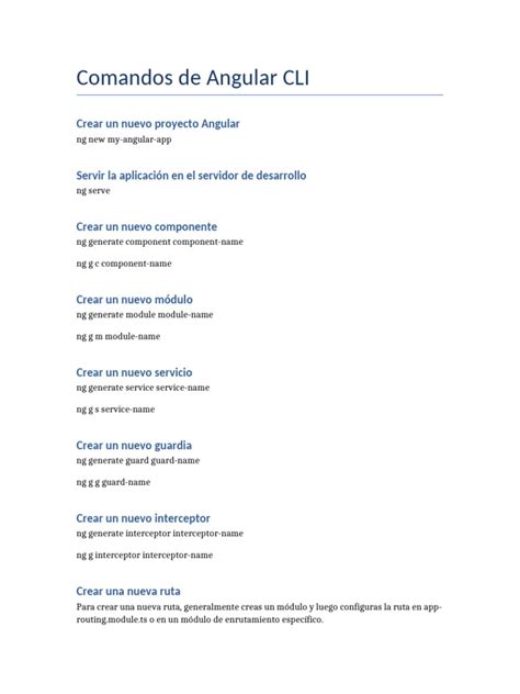 Comandos De Angular Cli Pdf
