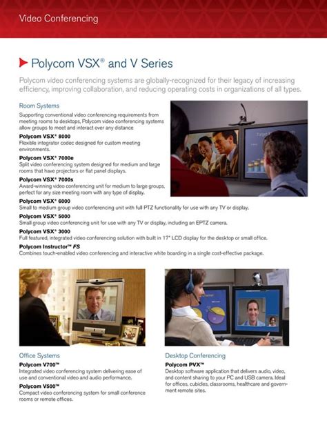Polycom Video Conferencing Solutions Brochure | PDF | Web Conferencing | Computer Software and ...