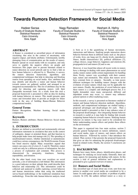 Pdf Towards Rumors Detection Framework For Social Media