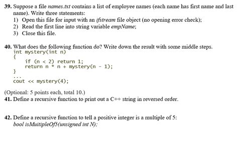 solved 39 suppose a file names txt contains a list of