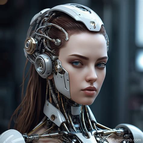 Cyberpunk Robot Woman Portrait Stable Diffusion Online