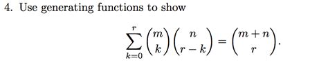 solved 4 use generating functions to show