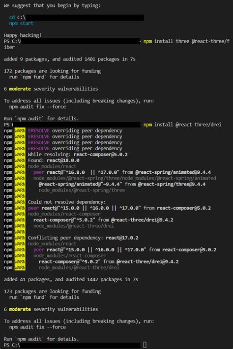 Dependency Warnings When Trying To Download Drei Anyone Familiar With This Thanks Rthreejs