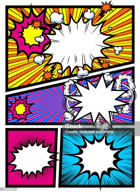 레트로 팝 아트 만화책 잡지 연설 거품 풍선 상자 메시지 슈퍼 히어로 판매 배너 빈 연설 거품 세트 벡터 일러스트 하프 톤 책 디자인 3차원 형태에 대한 스톡 벡터 아트 및