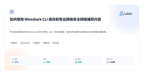 如何使用 Wireshark Cli 保存和导出网络安全网络捕获内容 Labex