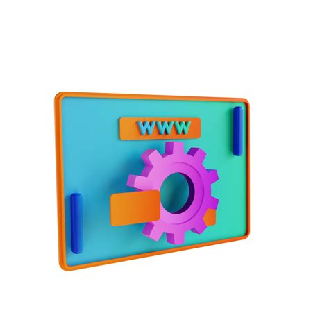 D Illustration Gear And Web PNG