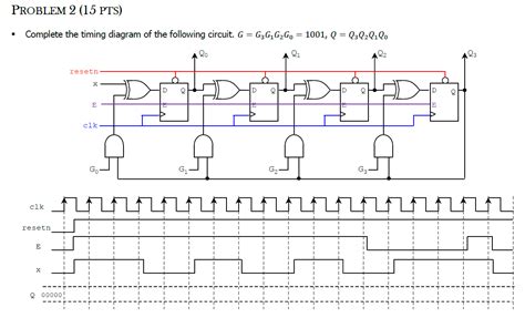 Solved Complete The Timing Diagram Of The Following Circuit