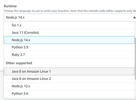 ensure there are no obsolete lambda runtimes icompaas support