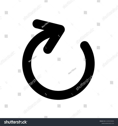 Clockwise Arrow Icon Black Curved Circular Stock Vector Royalty Free Shutterstock