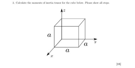 Solved 3 Calculate The Moments Of Inertia Tensor For The