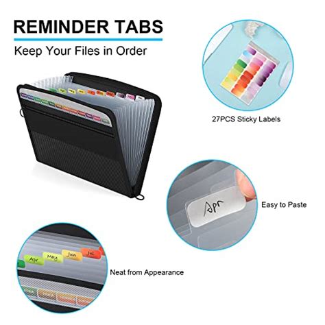 Thinktex 13 Pockets Expanding File Folder With Zipper Closure Letter A4 Accordion Document