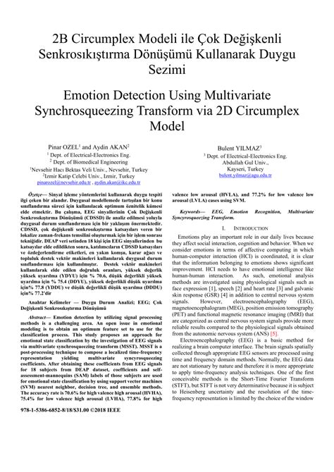 Pdf Emotion Detection Using Multivariate Synchrosqueezing Transform