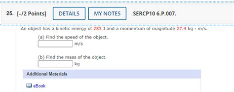 solved [ 2 ﻿points]sercp10 6 p 007 a ﻿find the speed of