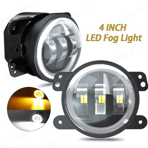 4 Inch Round Led Fog Light Dual Color Driving Light Total 2 Bulbs