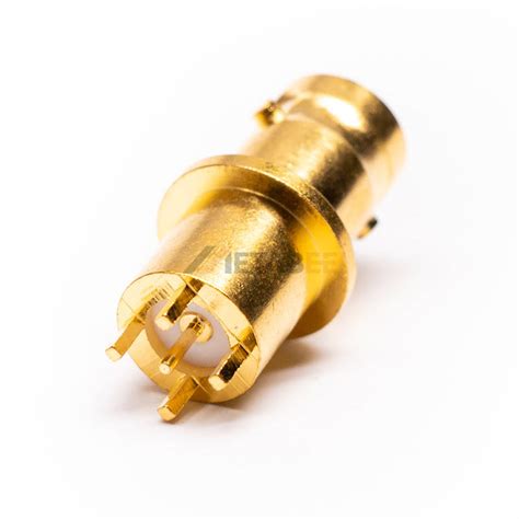 Gold Female Bnc Through Hole Connector For Pcb 75 Ohm Metabeeai