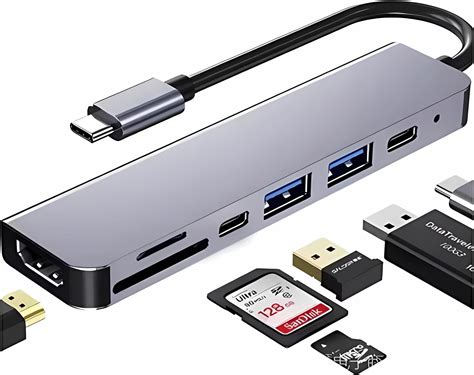 Adaptador Hub 7 Em 1 Tipo C Usb 3 0 Regua Pc Adaptador Multiportas Usb