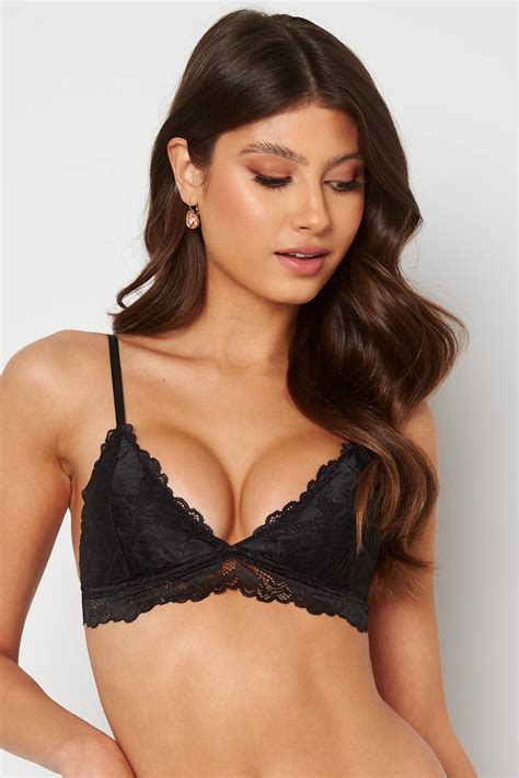 Bubbleroom Bessie Lace Triangle Bra Bras Black