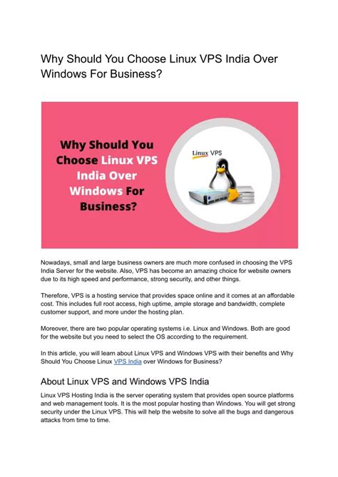 Ppt Why Should You Choose Linux Vps India Over Windows For Business