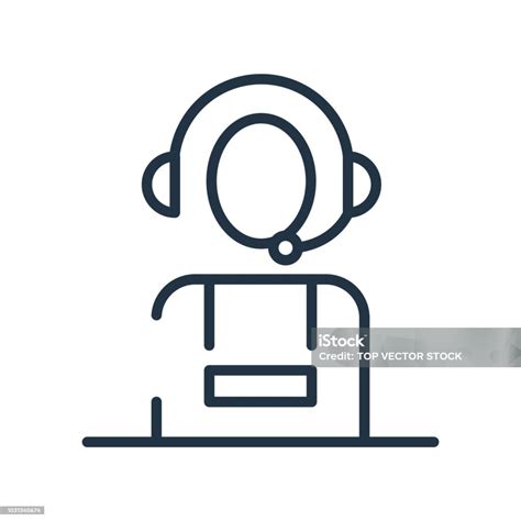 텔 레 마케터 아이콘 벡터에 고립 된 흰색 배경 텔 레 마케터 서명 선 기호 또는 개요 스타일에서 선형 요소 디자인 고객에 대한 스톡 벡터 아트 및 기타 이미지 Istock