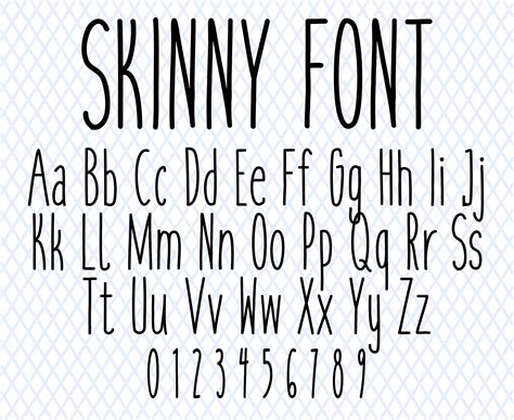 Skinny Font Thin Font Tall Font Tall Skinny Font Ttf Svg Png Files For Cricut Silhouette Thin